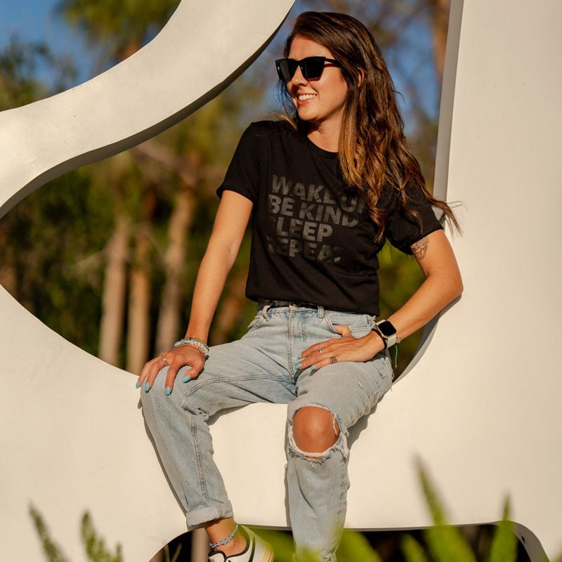 Wake Up Be Kind Black Eco Friendly T-Shirt - We are kind